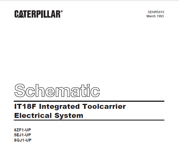 Cat Electrical IT18F Integrated Toolcarrier Electrical System Schematic ...