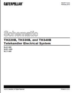 Cat TH220B TH330B & TH340B Telehandler Electrical System Schematic ...