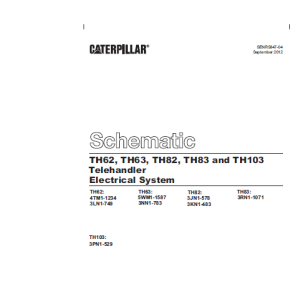 Cat Telehandler TH103-3PN Hydraulic + Electrical System Schematic ...