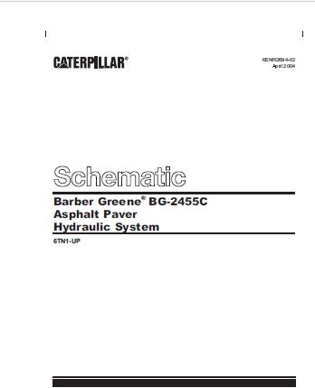 EN Cat Asphalt Pavers Barber Greene BG-2455C Hydraulic System Schematic ...