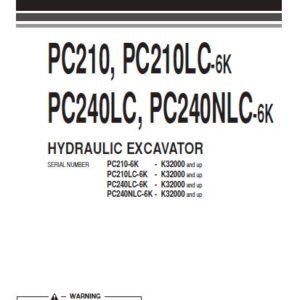 Komatsu PC210 PC210LC-6K PC240 PC240NLC-6K Hydraulic Excavator ...