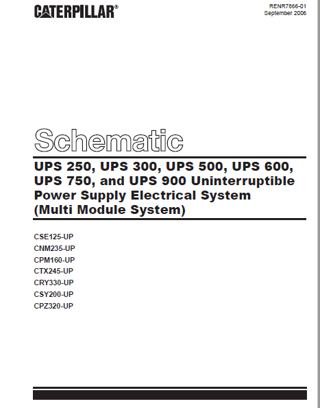 EN CAT Engine - Generator Set UPS 250 UPS 300 UPS 500 UPS 600 UPS 750 ...