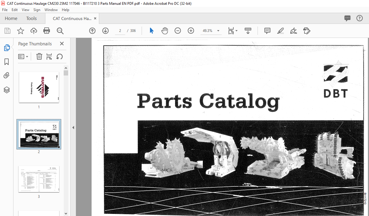 CAT Continuous Haulage CM230 25M2 Parts Manual - PDF DOWNLOAD ...