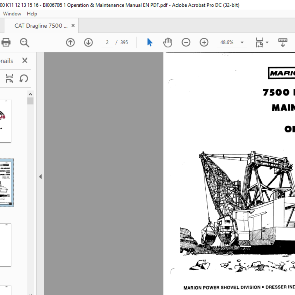 CAT Dragline Marion 7500 Dragline Operation And Maintenance Manual ...