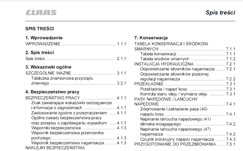 Claas Lexion 3,90 m – 9,00 m PRZYRZĄD ŻNIWNY Instrukcja obsługi (Polish ... Claas Lexion 3,90 m – 9,00 m PRZYRZĄD ŻNIWNY Instrukcja obsługi (Polish ...