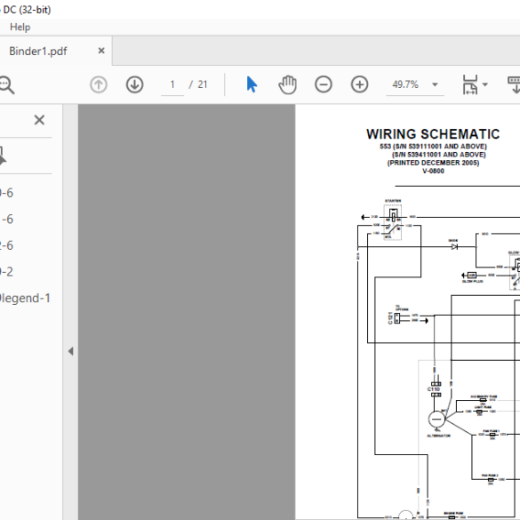 Bobcat 553 Wiring Electrical Schematic + Hydraulic/Hydrostatic ...