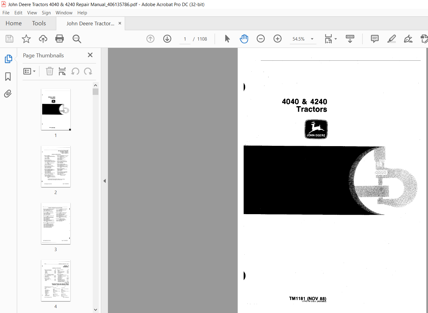 John Deere 4040 & 4240 Tractors Repair Manual - PDF DOWNLOAD ...