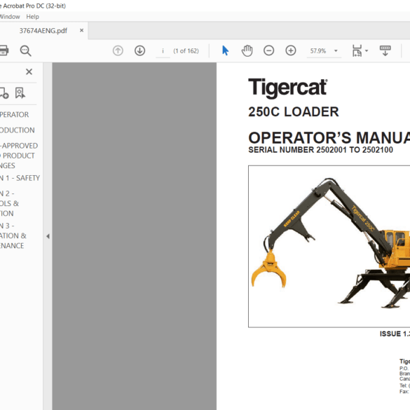 Tigercat 220E LOADER OPERATOR'S MANUAL SN 2201001–2201500 - PDF ...