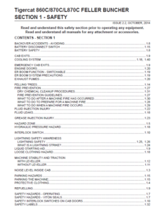 Tigercat 860C 870C L870C Feller Buncher Operator’s Manual – PDF ...