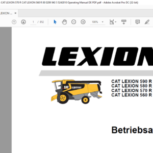 CLAAS CAT LEXION 590 R CAT LEXION 580 R CAT LEXION 570 R CAT LEXION 560 ...