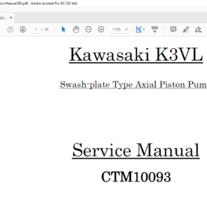 Kawasaki Axial Piston Pump K3Vl CTM10093 Service - HeyDownloads ...