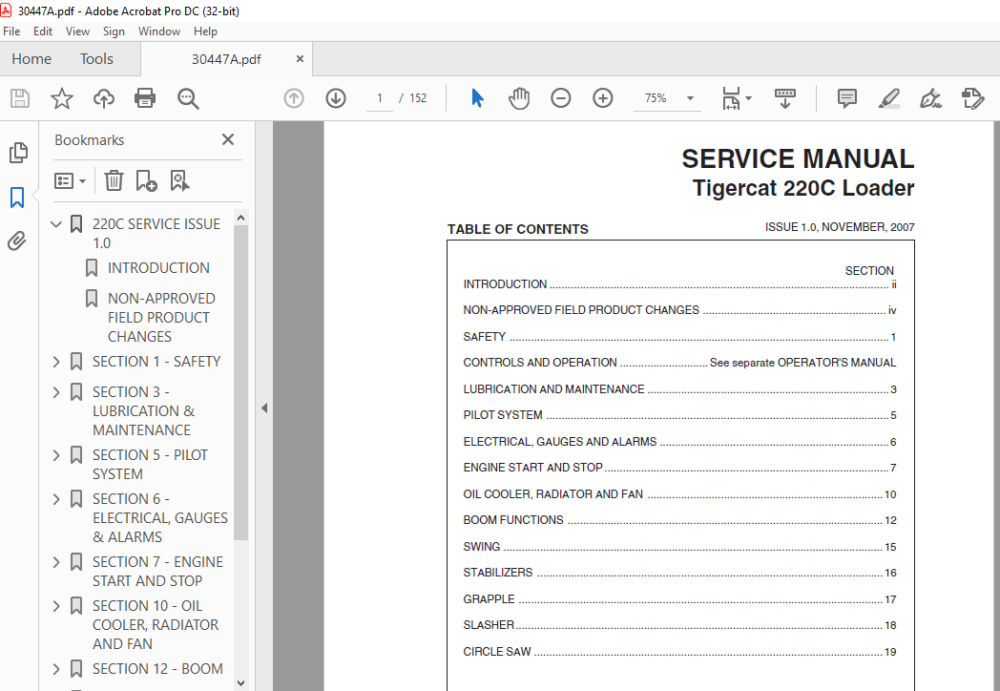 Tigercat 220C Loader SERVICE MANUAL – PDF DOWNLOAD – HeyDownloads ...