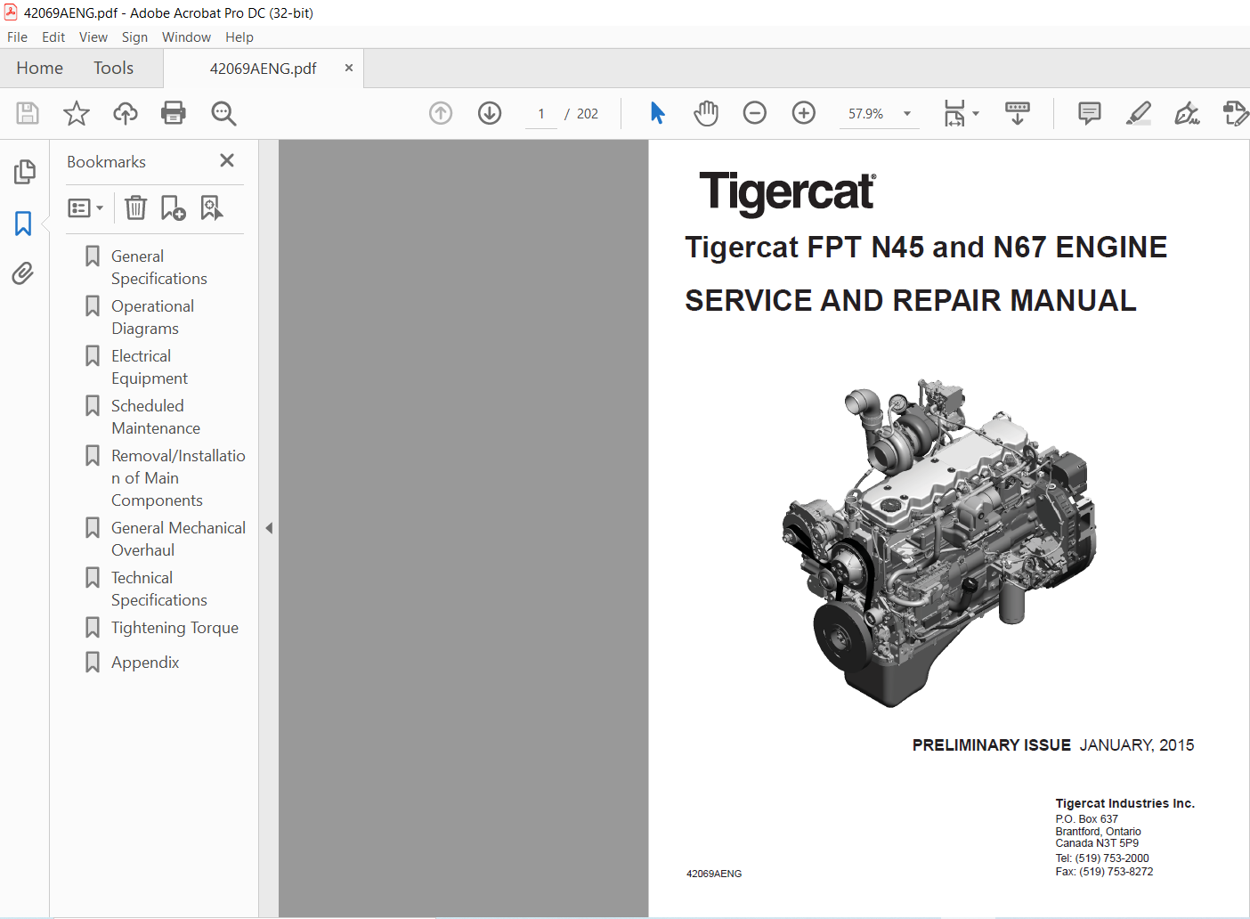 Tigercat FPT N45 & N67 ENGINE SERVICE & REPAIR MANUAL - PDF DOWNLOAD