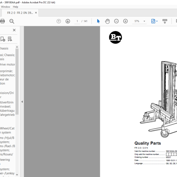BT FR 2.0 / 2.0 N Quality Parts Manual - HeyDownloads - Manual Downloads