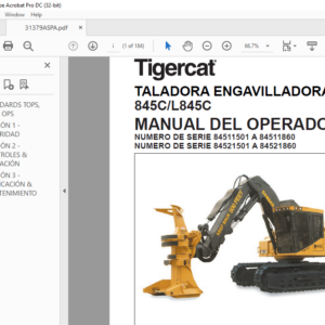 TIGERCAT TALADORA ENGAVILLADORA 845C L845C MANUAL DEL OPERADOR ...