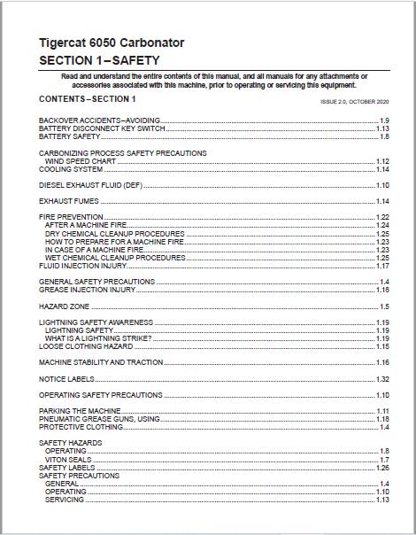 Tigercat 6050 CARBONATOR OPERATOR’S MANUAL – PDF DOWNLOAD ...
