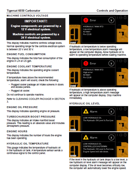 Tigercat 6050 CARBONATOR OPERATOR'S MANUAL - PDF DOWNLOAD