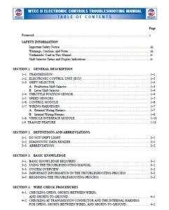 Allison Transmission WTEC II Electronic Controls Troubleshooting Manual ...