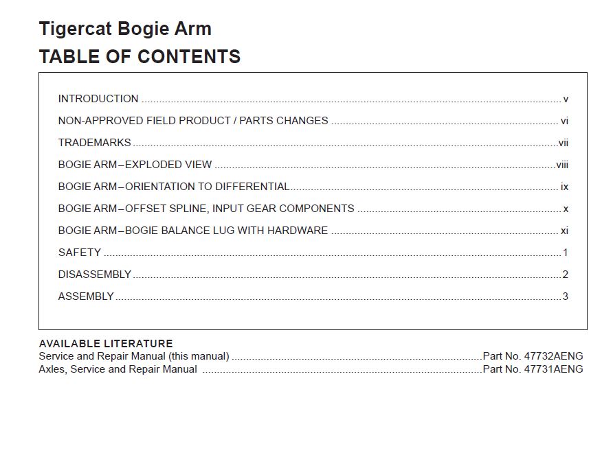 Tigercat BOGIE ARM SERVICE AND REPAIR MANUAL – PDF DOWNLOAD ...