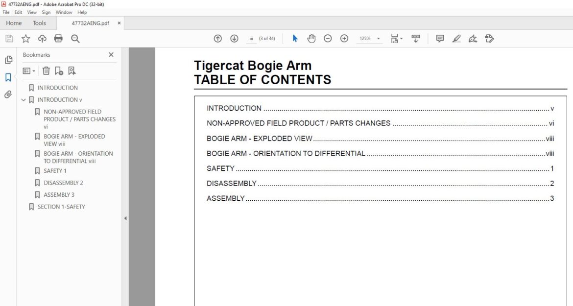 Tigercat Bogie Arm Service and Repair MANUAL - PDF DOWNLOAD