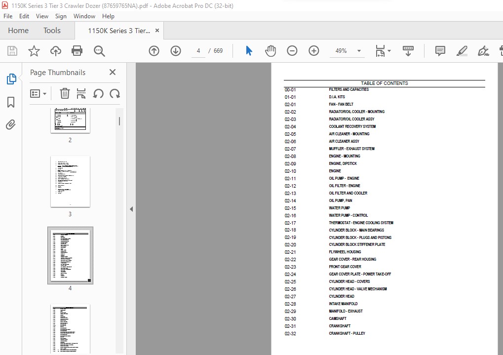 Case 1150K Series 3 Tier 3 Crawler Dozer Parts Catalog Manual – PDF ...