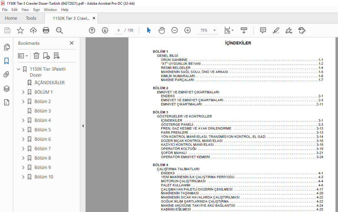 Case 1150K Tier 3 Paletli Dozer Operatör Kılavuzu - PDF DOWNLOAD
