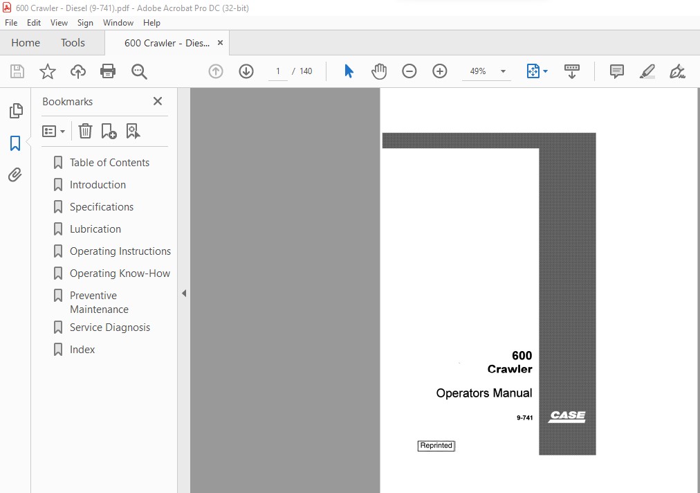 Case 600 Crawler Operators Manual 9-741 - PDF DOWNLOAD - HeyDownloads ...