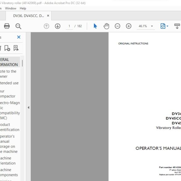 Case DV36 DV45CC DV45 Vibratory Roller Operator's Manual - HeyDownloads ...
