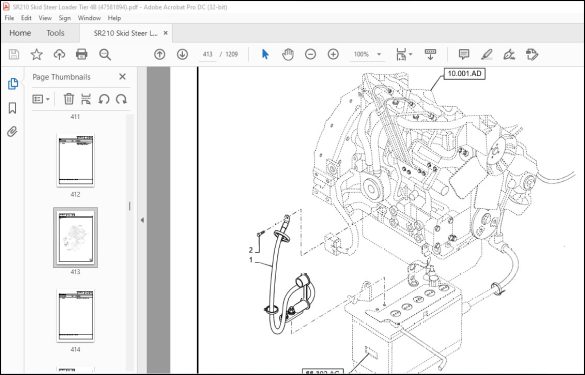 Case SR210 Skid Steer Loader Tier 4B Parts Catalog Manual - PDF ...