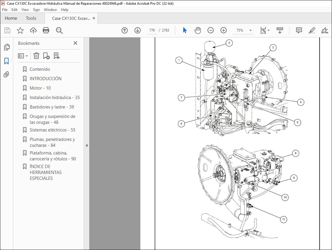Case CX130C Excavadora Hidráulica Manual de Reparaciones 48024946 – PDF ...