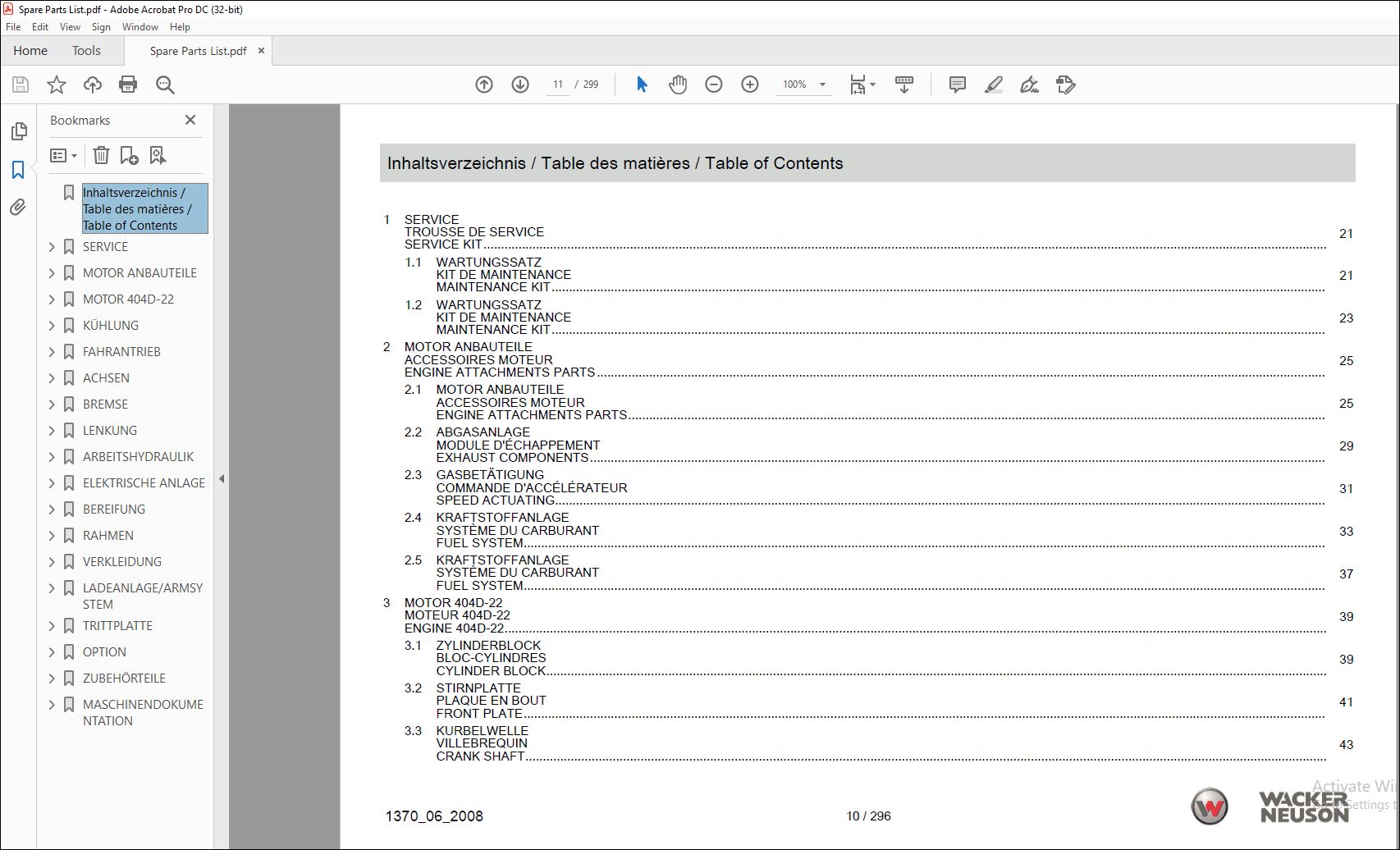 Wacker Neuson WL28 Wheel loader Spare Parts List Manual – PDF DOWNLOAD ...