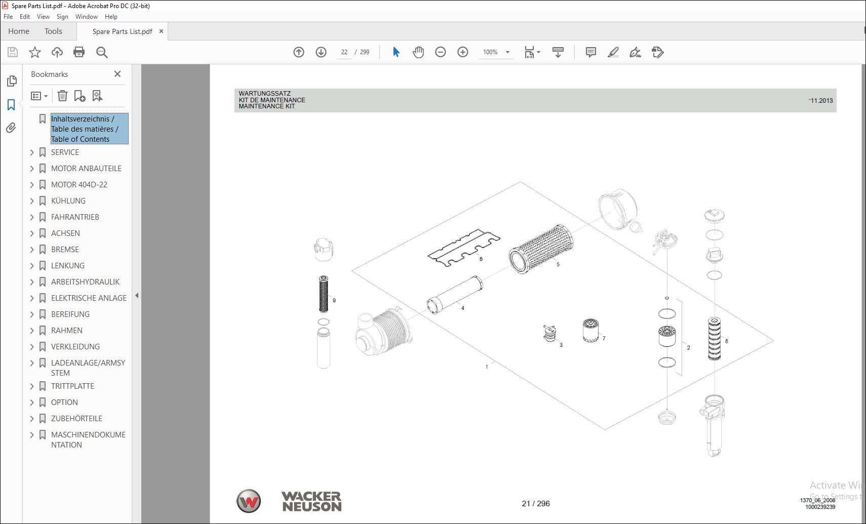 Wacker Neuson WL28 Wheel loader Spare Parts List Manual – PDF DOWNLOAD ...