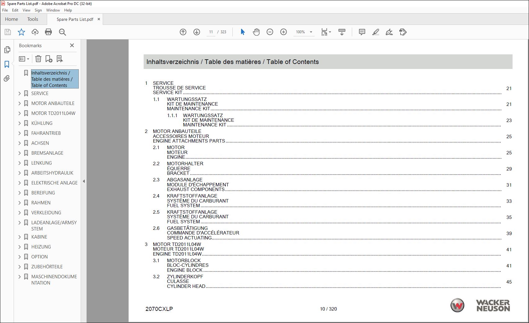 Wacker Neuson WL34 AU Wheel loader SPARE PARTS LIST Manual – PDF ...