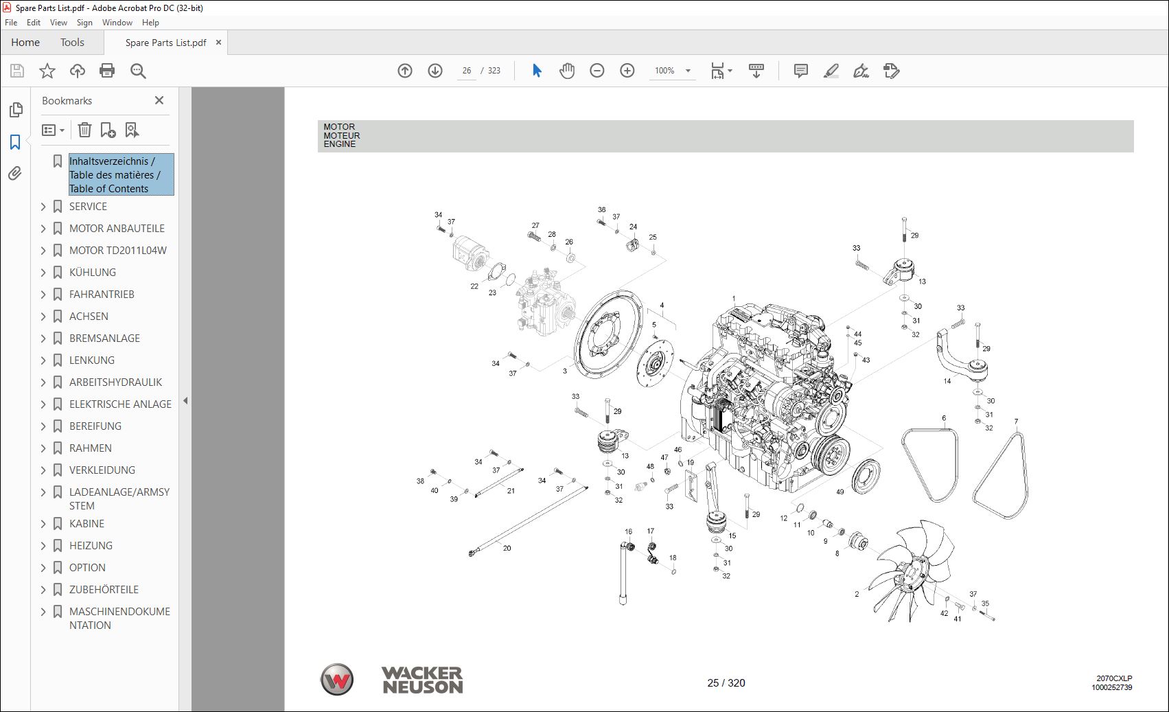 Wacker Neuson WL34 AU Wheel loader SPARE PARTS LIST Manual – PDF ...