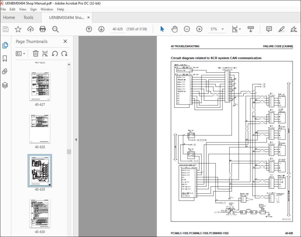 Komatsu PC360LC-11E0 PC360NLC-11E0 PC390HRD-11E0 Excavator Shop Manual ...