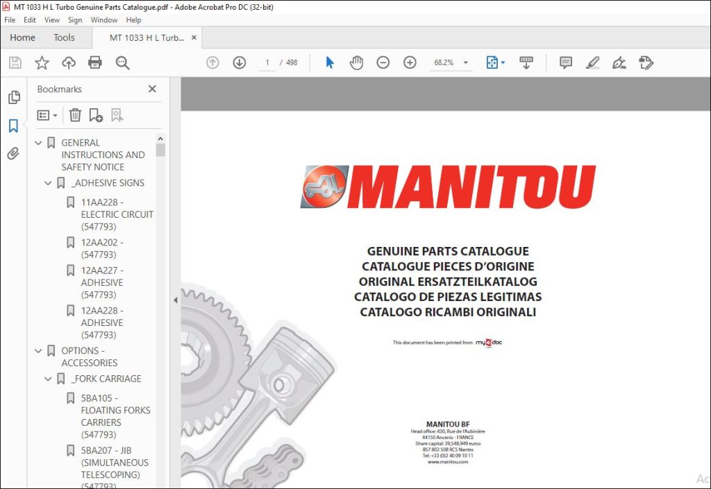 Manitou MLT 733 H LSU TURBO MLT 740 120 LSU POWERSHIFT MT 1030 S MT ...