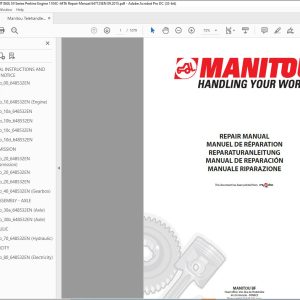Manitou Telehandler MHT 860L M Series Perkins Engine 1104C-44TA Repair ...