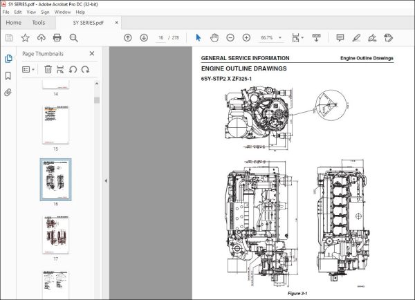 YANMAR 6SY-STP2 6SY655 8SY-STP SERIES MARINE ENGINES SERVICE MANUAL ...