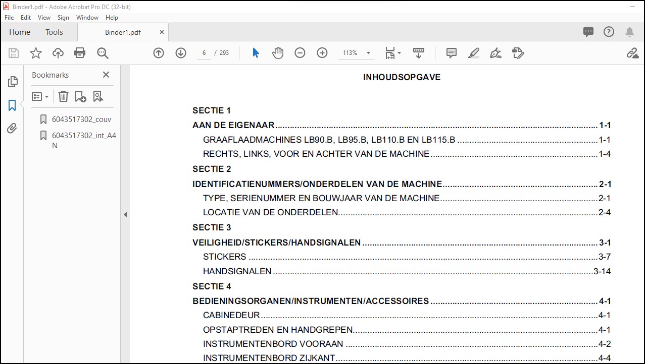 New Holland LB90.B LB95.B LB110.B LB115.B Handboek voor de bediening en ...