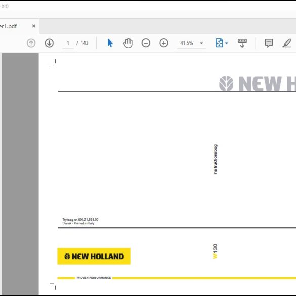 New Holland W130 Instruktionsbog - HeyDownloads - Manual Downloads