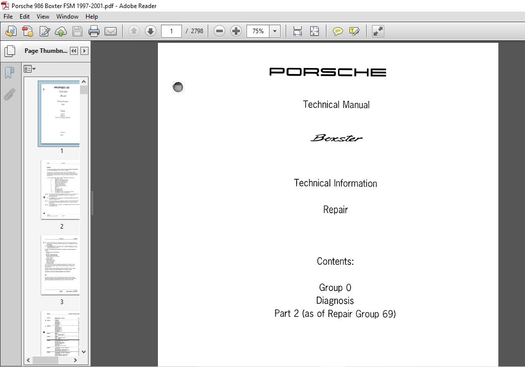 1997-2001 Porsche 986 Boxter Technical Manual – PDF DOWNLOAD ...