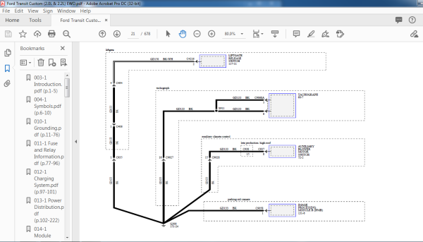 Ford Transit Custom 2.0L & 2.2L Electric Circuit Diagram Manual – PDF ...