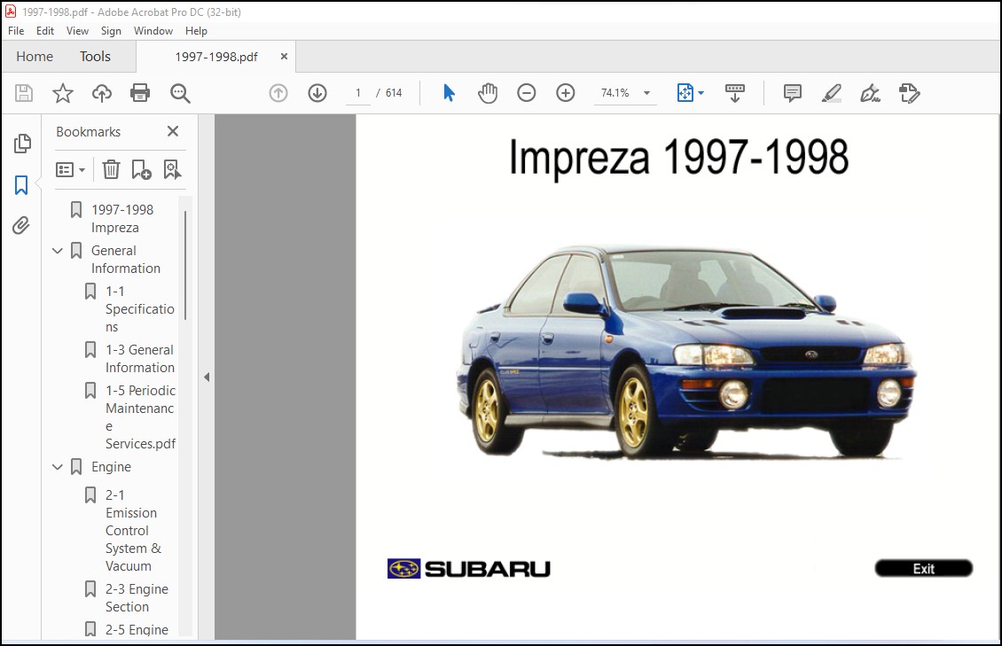 1997-1998 Subaru Impreza Service Manual - PDF DOWNLOAD - HeyDownloads ...