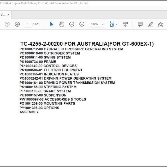 Tadano Crane Carrier TC-4255-2-00200 FOR AUSTRALIA(FOR GT-600EX-1 ...
