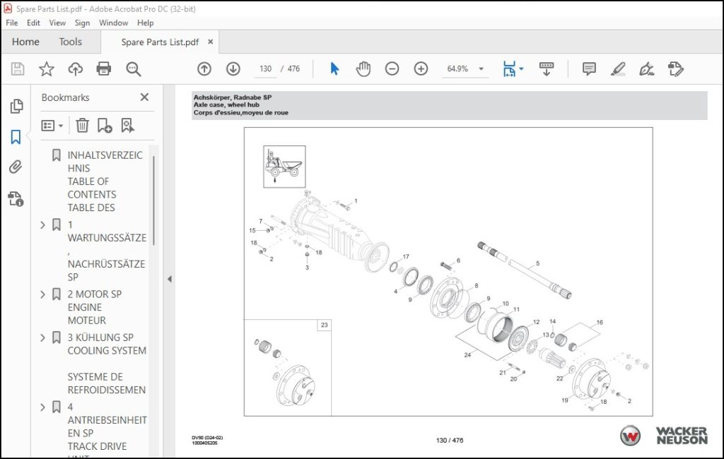 Wacker Neuson DV90 (D24-02) Wheel Dumper Spare parts list Manual – PDF ...
