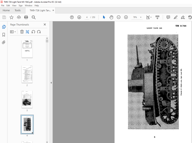 War Department Light Tank M3 Technical Manual 9-726 - PDF DOWNLOAD