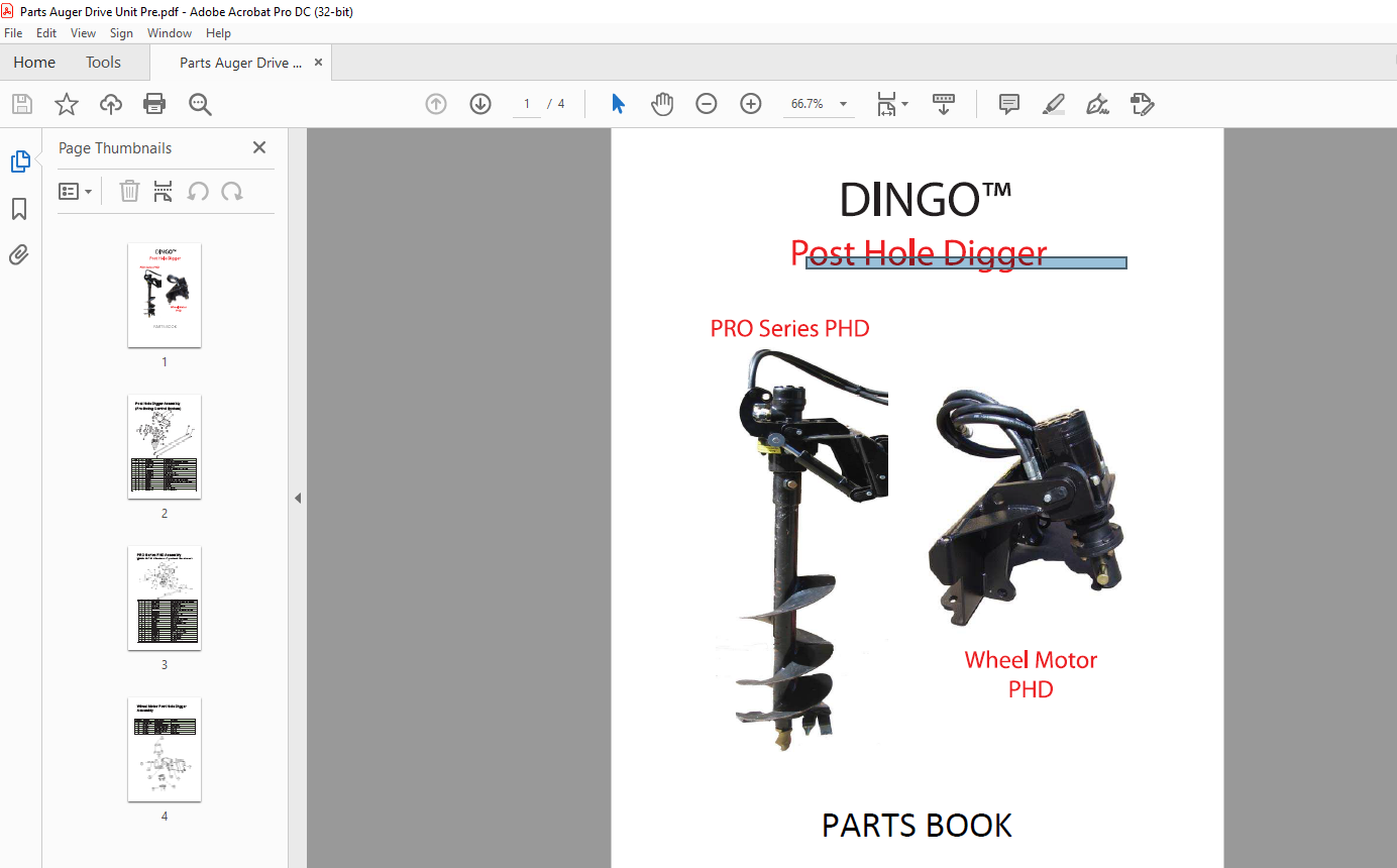 Wacker Neuson DINGO™ Post Hole Digger PRO Series PHD Wheel Motor PHD ...