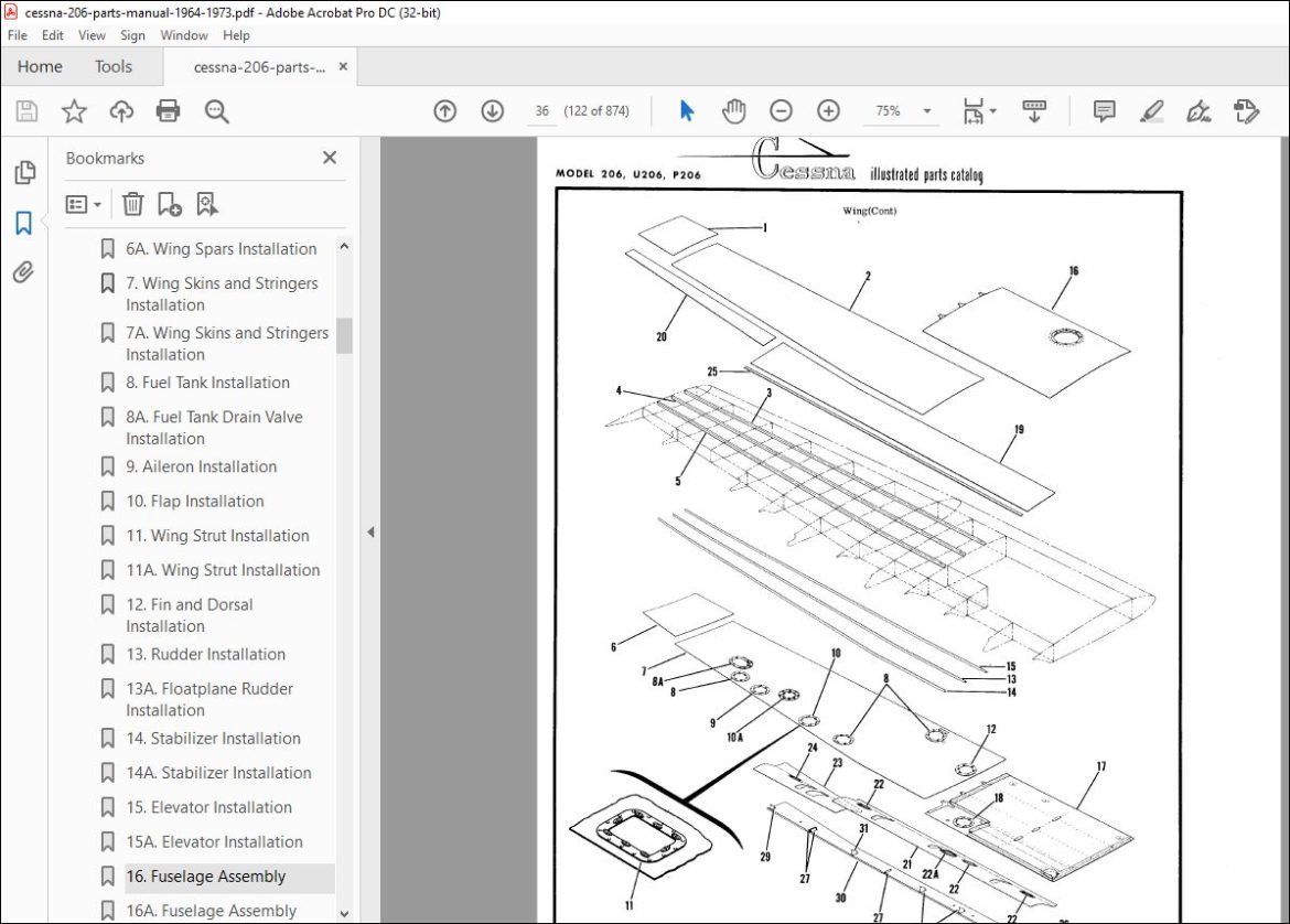 1964-1973 Cessna 206 Series Parts Catalog Manual – PDF DOWNLOAD ...