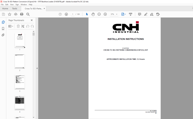 CNH Cross To ISO-Pattern Conversion (6 Spool) Kit - 570T Backhoe Loader ...