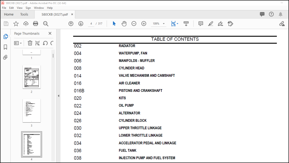 CNH Wheel Loader 580 CKB Spare Parts Catalog Manual(3027) - PDF ...